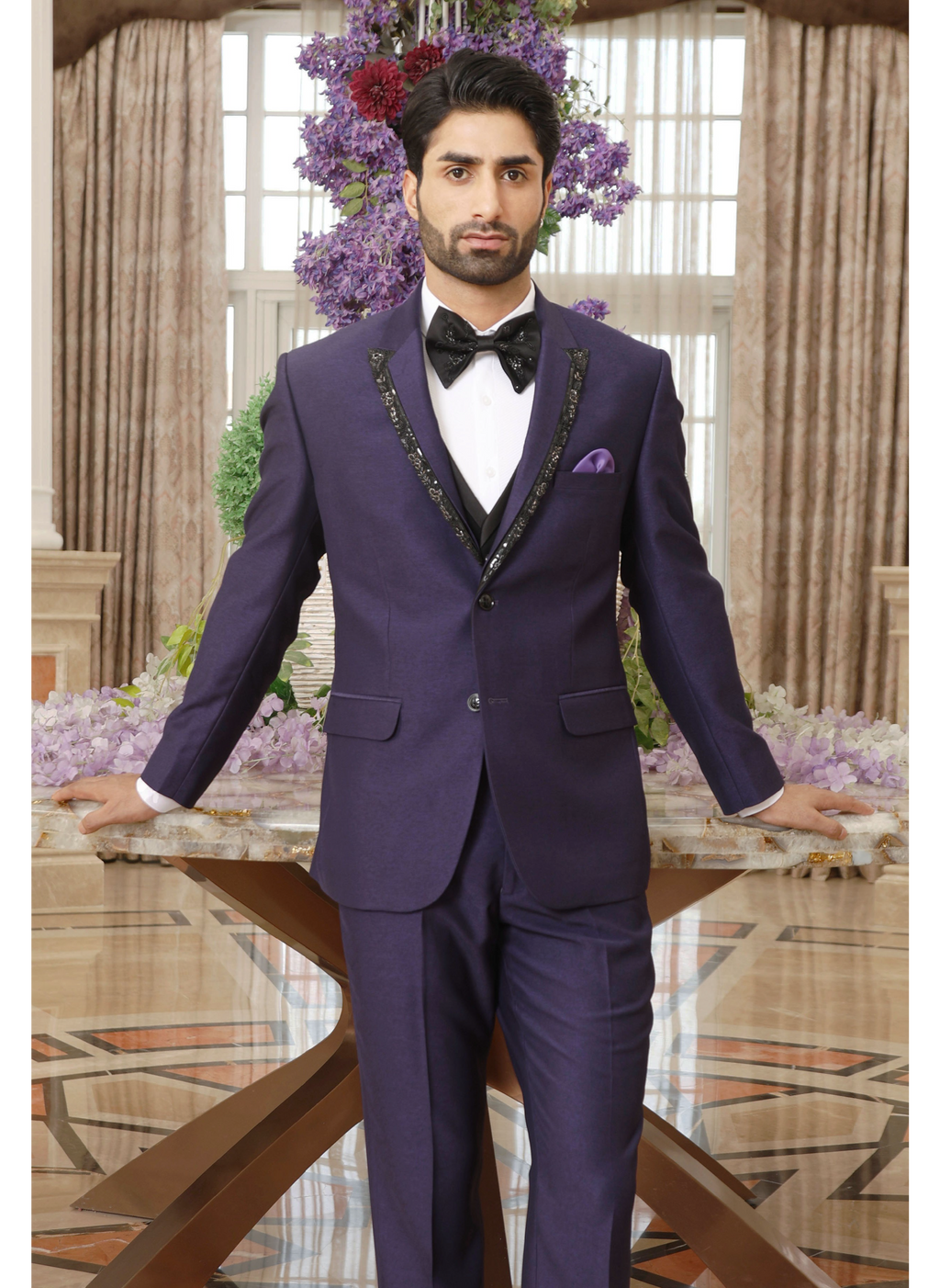 Solid Purple Men's Designer Suit – Bonsoir | Elegant Wedding Attire