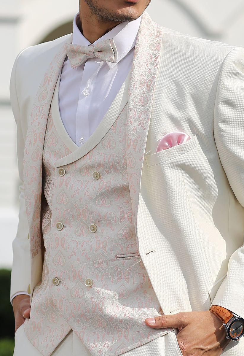 Fawn Tuxedo Suit with Double Breasted Designer vest – Bonsoir