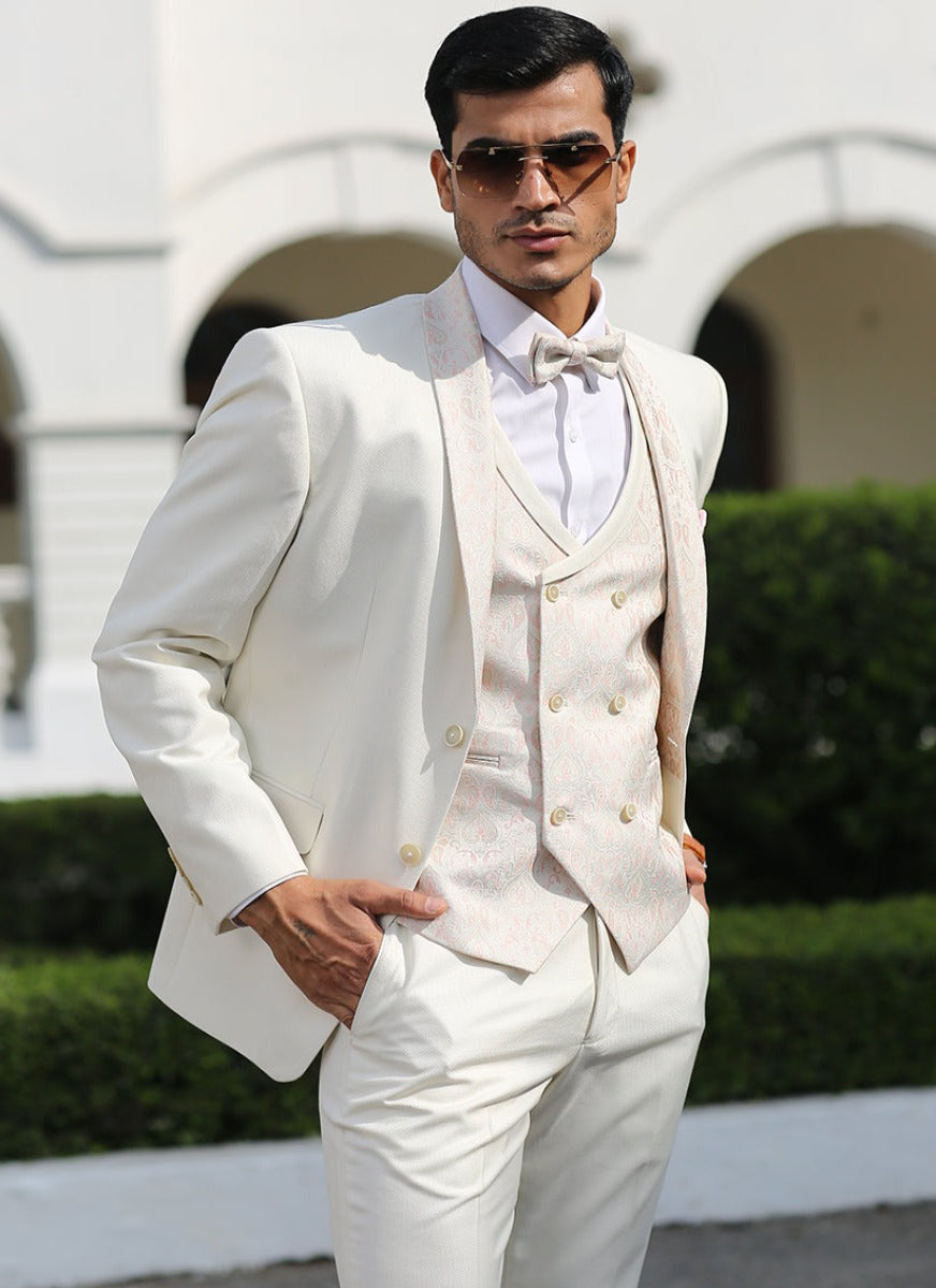 Fawn Tuxedo Suit with Double Breasted Designer vest – Bonsoir